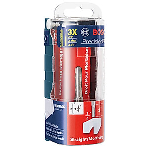 Bosch 85987MC 1/4 In. x 1 In. Solid Carbide Double-Flute Straight Router Bit