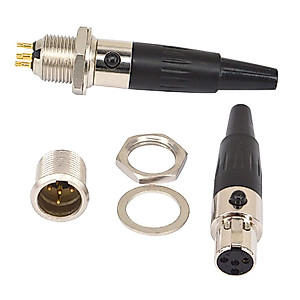 onelinkmore 4 Pin Mini XLR TA4F Male Female Panel Mount Socket Connector Mic Audio Socket Mini-XLR Connector Mini XLR Jack,4 Pin for Pro Microphones Aviation Set of 2