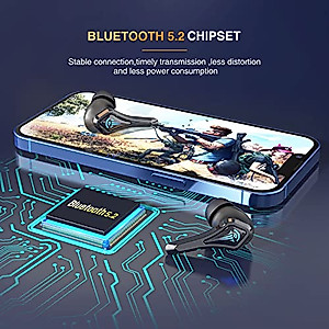 Bluetooth Earbuds, 50ms Low Latency Gaming Wireless Earbuds, QTREE 5.2 Version,Noise Cancelling, 36H Playing Time, IPX5 Waterproof Deep Bass Music Mode for iPhone and Android