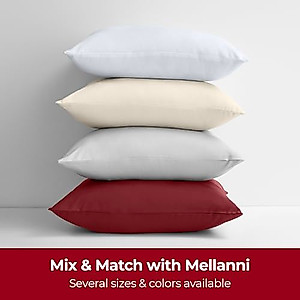 Mellanni Throw Pillow Covers - Pack of 2 Decorative Cover with Hidden Zipper - for Home Decor and Living Room Pillows - Double Brushed Microfiber - Easy Care and Quick Drying (20x20, Light Gray)