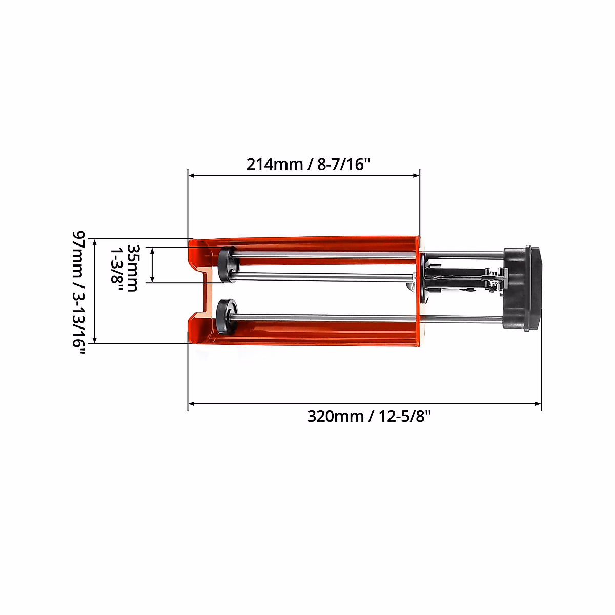 QWORK Epoxy Gun 400 mL/13.5 fl oz (1:1 Mix Ratio) Caulking Gun Effortless Silicone Sealant Caulk Gun, Dual Component Applicator for Panel Bond Gun