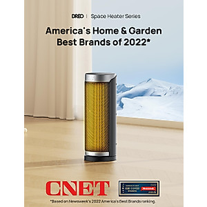 Dreo Space Heaters for Indoor Use, Electric Heater with Remote for Bedroom Large Room, 16 inch Upgraded 1500W Fast Heating with Thermostat, Overheating & Tip-Over Protection, 70°Oscillating, Portable