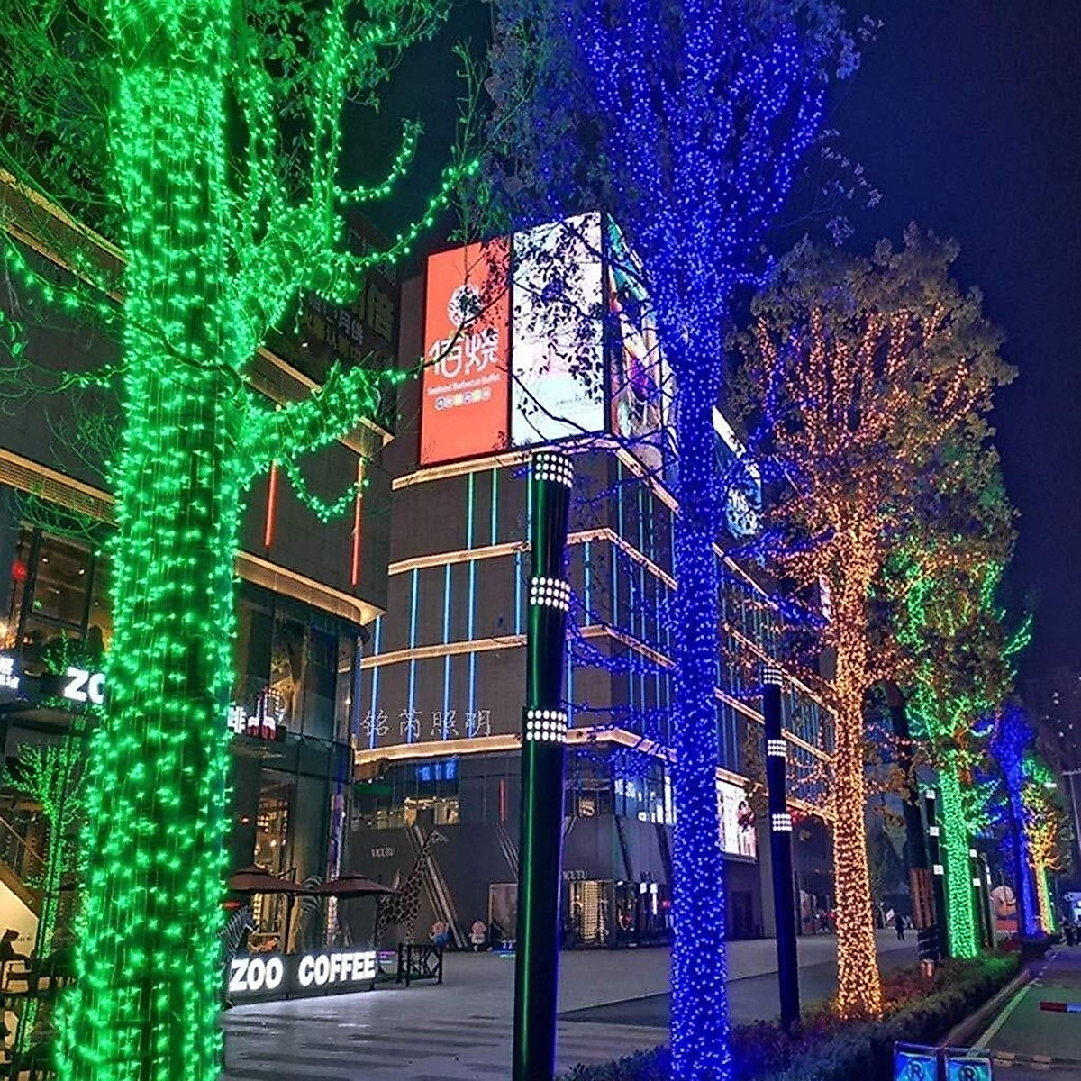 ZBM--ZBM Solar LED Fairy String Lights Outdoor, (100 LED~500 LED 8 Modes) 12m Copper Wire Solar Garden Lights Waterproof For Halloween Christmas Tree Garden Home Wedding Party Rope Lights luces de had