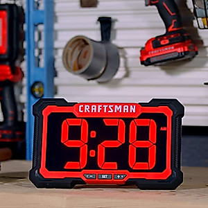Craftsman 11” LED Digital Clock with VERSATRACK™ Compatibility