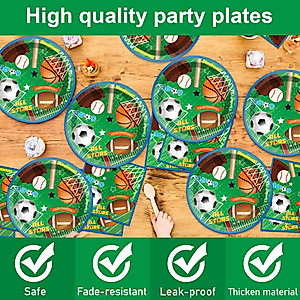 Sports Party Decorations Tableware Set All Star Plates Napkins All Sports Disposable Table Cover Baseball Football Soccer Basketball Dinnerware for Boy Birthday Party Baby Shower Decor Supplies