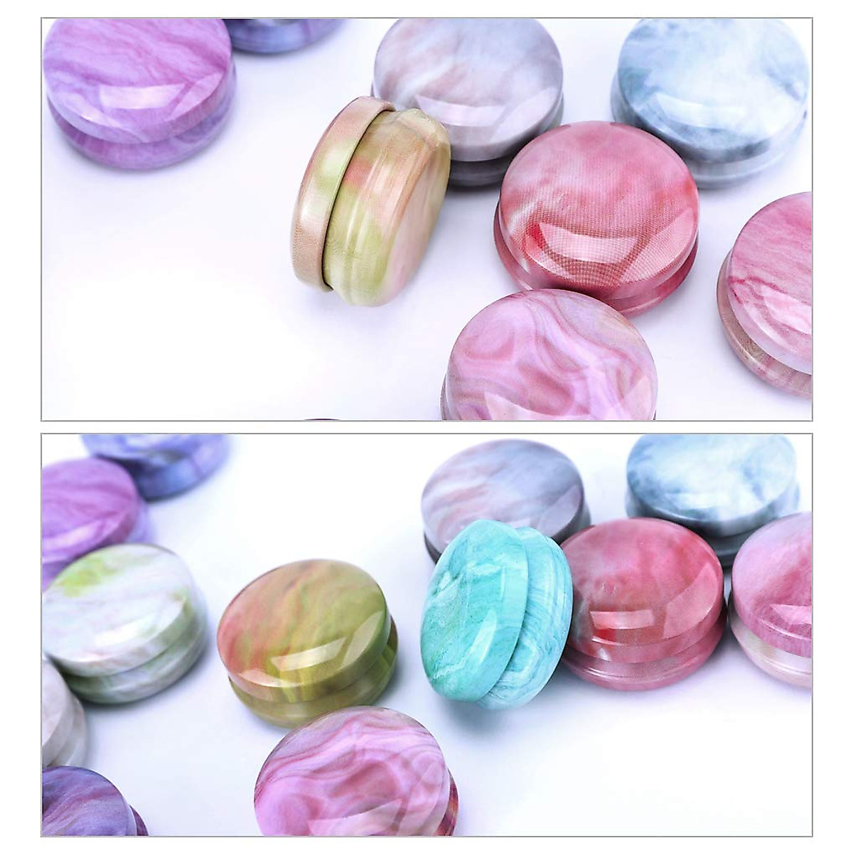 Rolin Roly 12Pcs Tins Jars with Lids Candle Travel Tins Mini Aluminum Cans Round Reusable Tinplate Empty Container for DIY Essential Oils Scented Christmas Candles Tea Candy