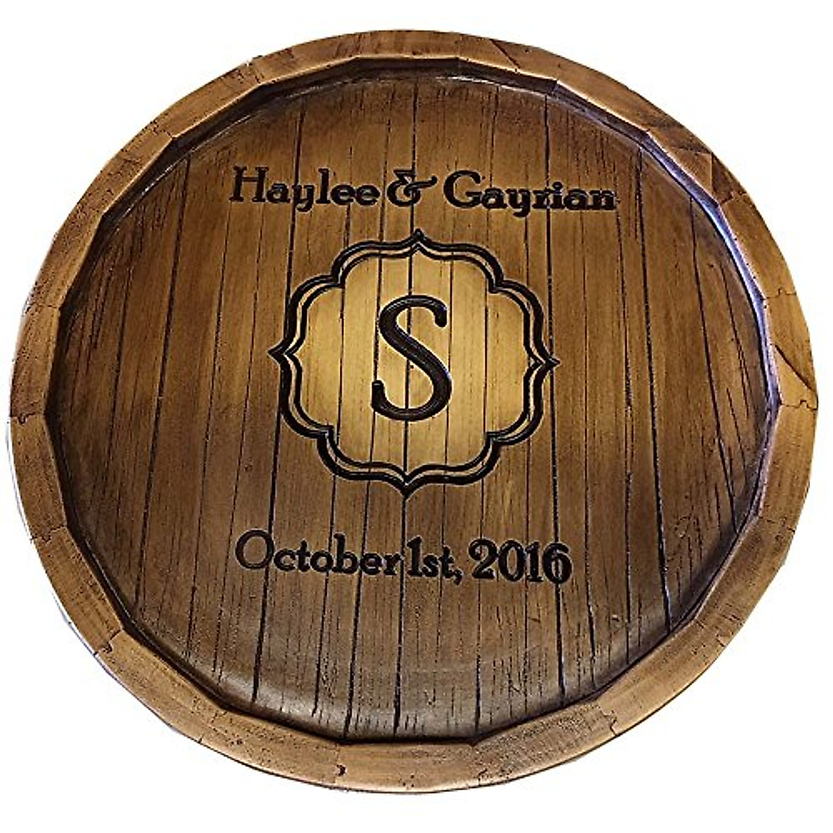 Wine Barrel Monogram and Personalized Lazy Susan