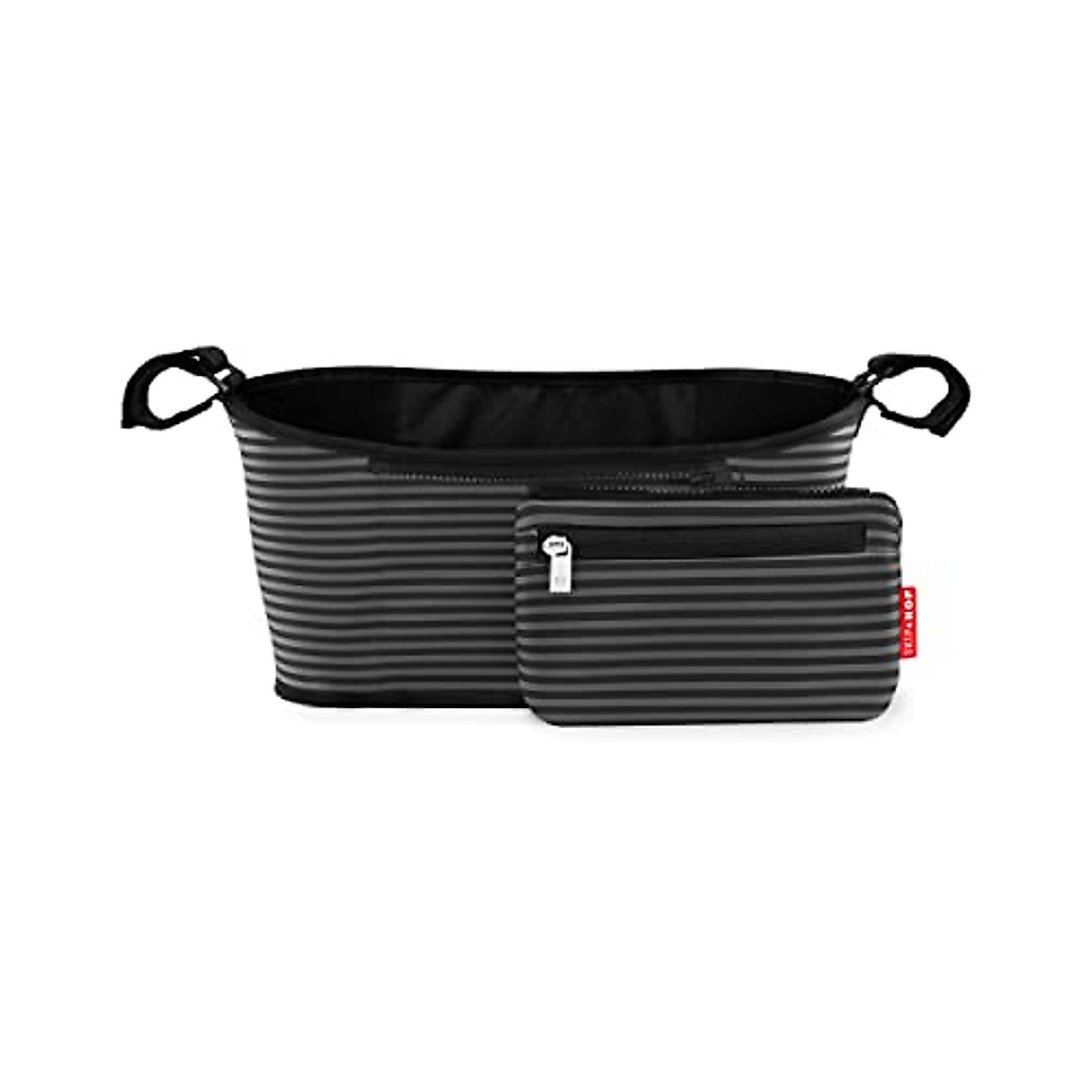 Skip Hop Universal Stroller Organizer, Grab & Go, Black Grey Stripes