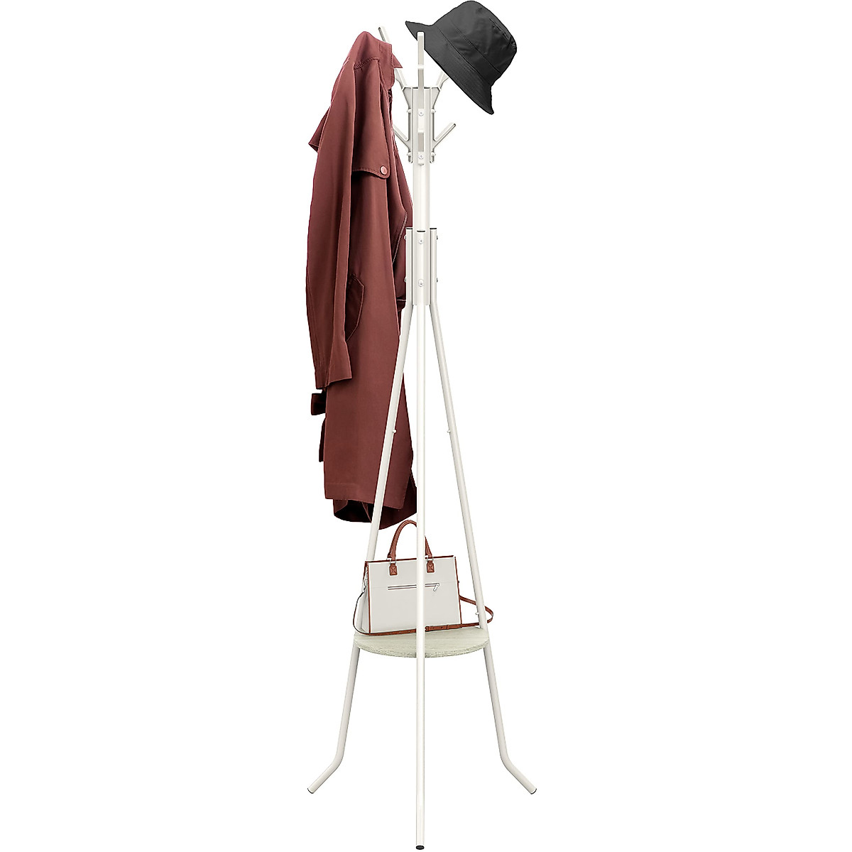 Simple Houseware Freestanding Coat Rack With Shelf, White