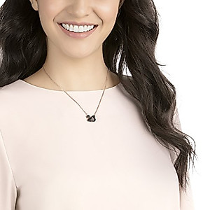 SWAROVSKI Facet Swan Reversible Pendant Necklace, Swan Pendant with Black and Clear Crystal Pavé on a Mixed Metal Finish Setting, Part of the Facet Swan Collection