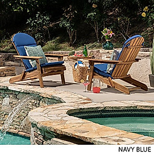 Christopher Knight Home Terry Outdoor Water-Resistant Adirondack Chair Cushions (Set of 2), Navy Blue, 2 Count (Pack of 1)
