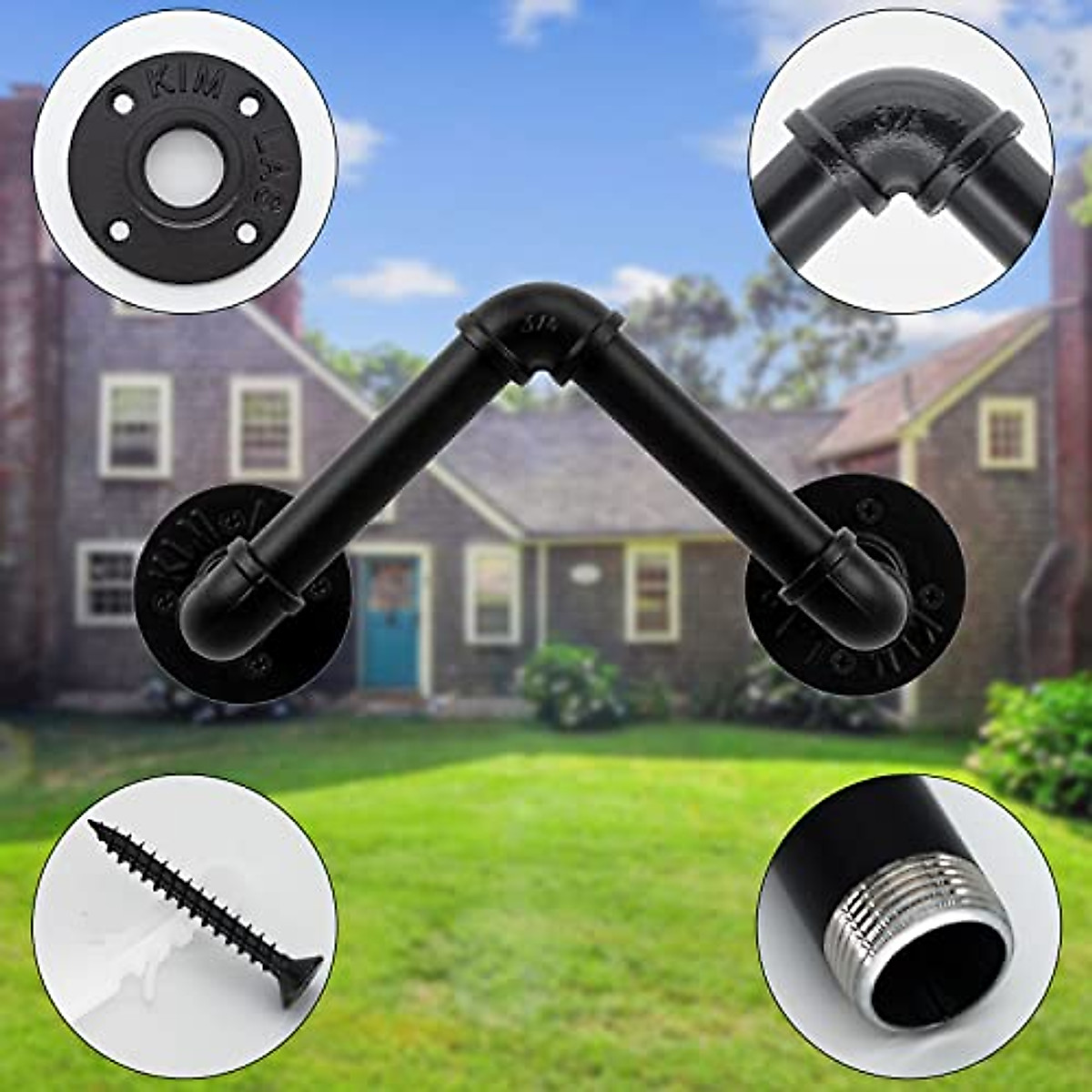 Garden Water Hose Holder Wall Mount for Outside, Rustproof portable Metal Hose Hanger, Holds Up to 125 Feet Of 5/8 Inch Garden Hose within 100 lbs(Red)