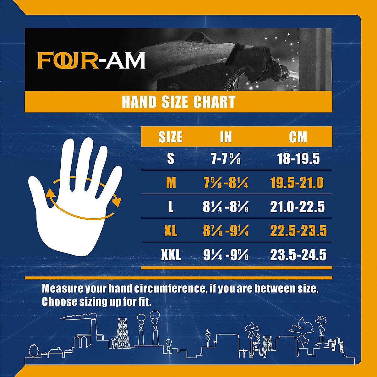 FOUR-AM Work Gloves Men & Women, Utility Mechanic Working Gloves High Dexterity Touch Screen For Multipurpose,Excellent Grip (M)