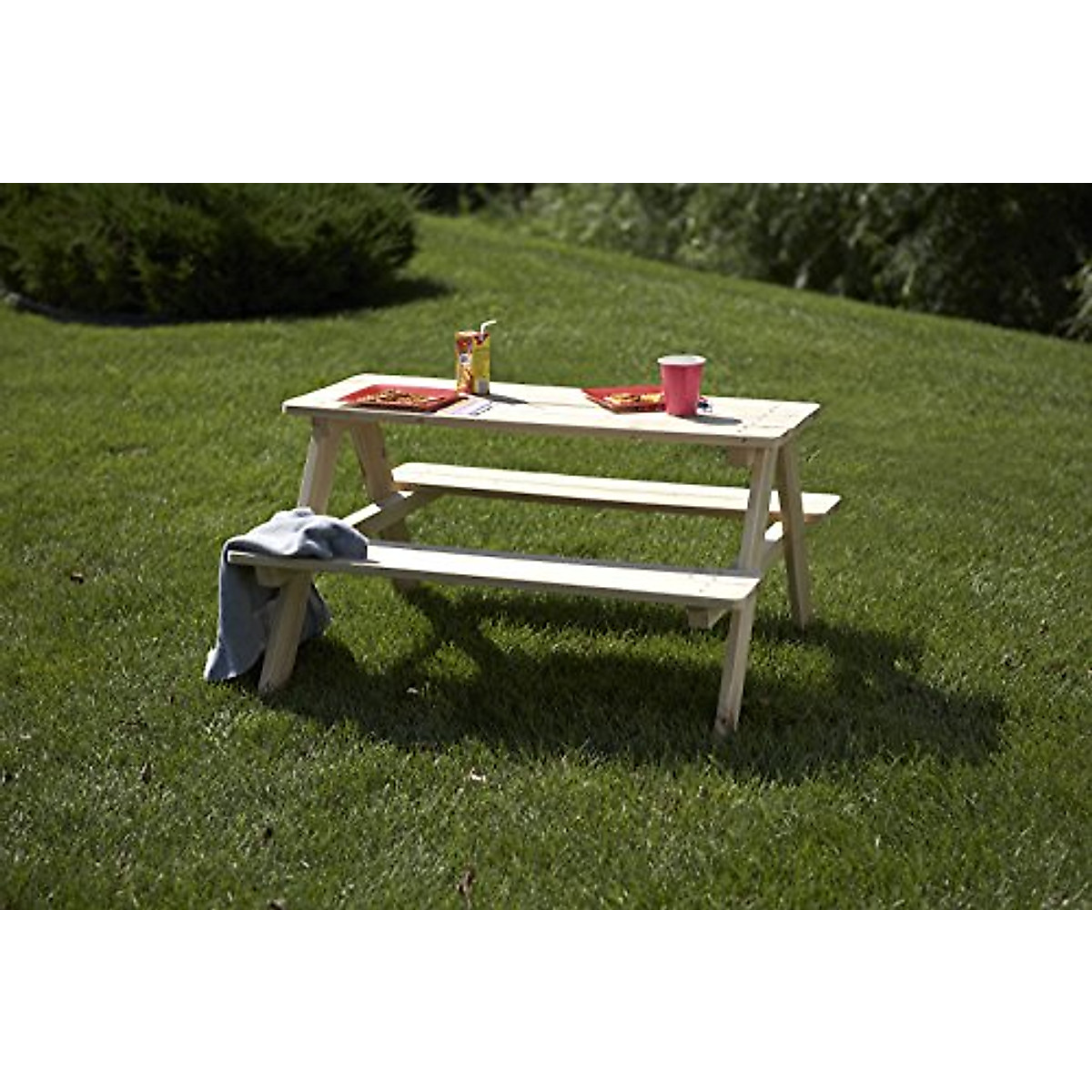 Merry Garden Kids Wooden Picnic Bench Outdoor Patio Dining Table, Natural