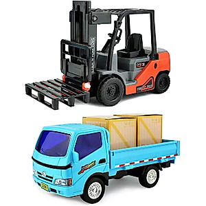 Click N' Play Forklift & Truck Play Set | Toy Truck Machines, Farm/Construction Toys, Dump Truck, Vehicle | Baby Boy Toys, Toddler Car, Toddler Toy Trucks, Little Boy Toys | Toy Car Gifts for Boys