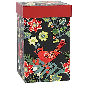 CEDAR HOME Coffee Ceramic Mug Porcelain Latte Tea Cup With Lid in Gift Box 17ounce. Cardinal Bird