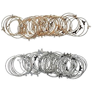 Uniquer 100Pcs Earring Hoops for Jewelry Making,2 Colors Round Beading Hoops,40mm Beading Hoop Earring Findings for Earrings DIY