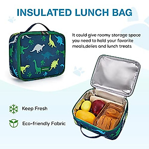 mommore Kids Backpack Set, Dinosaur Backpack for Kids Lightweight Elementary Bookbag for Students School backpack for Children with Chest Strap Water Resistant,3pcs green