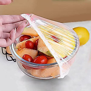 100pcs Plastic Wrap for Food, Elastic Stretch Adjustable Bowl Lids Bags, Plastic Sealing Bags Food Cover, Universal Kitchen Wrap Seal Fresh Keeping Caps