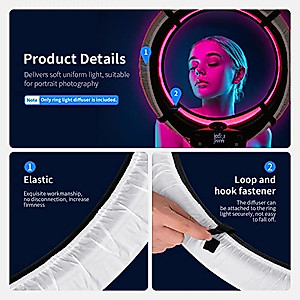 Neewer 18 inches Collapsible Photography Video Light Softbox Diffuser for 75W(600W Equivalent) Ring Fluorescent Light Flash Light