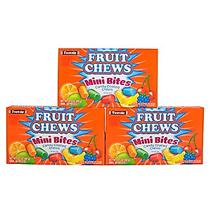 Fruit Chews Mini Bites Candy Coated Chews Movie Theater Box, 3.5 oz (Case of 12)