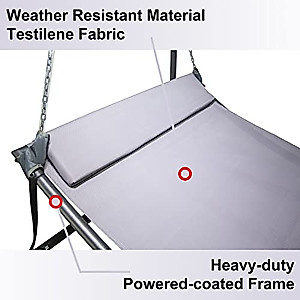 Hammock Swing Hanging Bed, Outdoor Swing with Canopy for Garden, Patio, Backyard, Porch,7.6'L x 4.5'W x 6.7'H