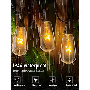 Romasaty 10-Pack Edison Light Bulbs ST40 Clear Replacement Bulbs-7 watts 120 Volts E17 Screw Base for Outdoor Indoor Patio Edison String Lights-Clear