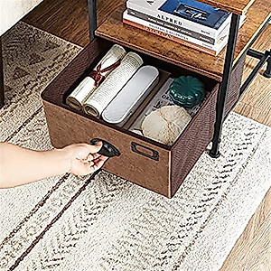 HIGOH Bedside Table Bedside Table with Drawer Fabric Drawer Dresser