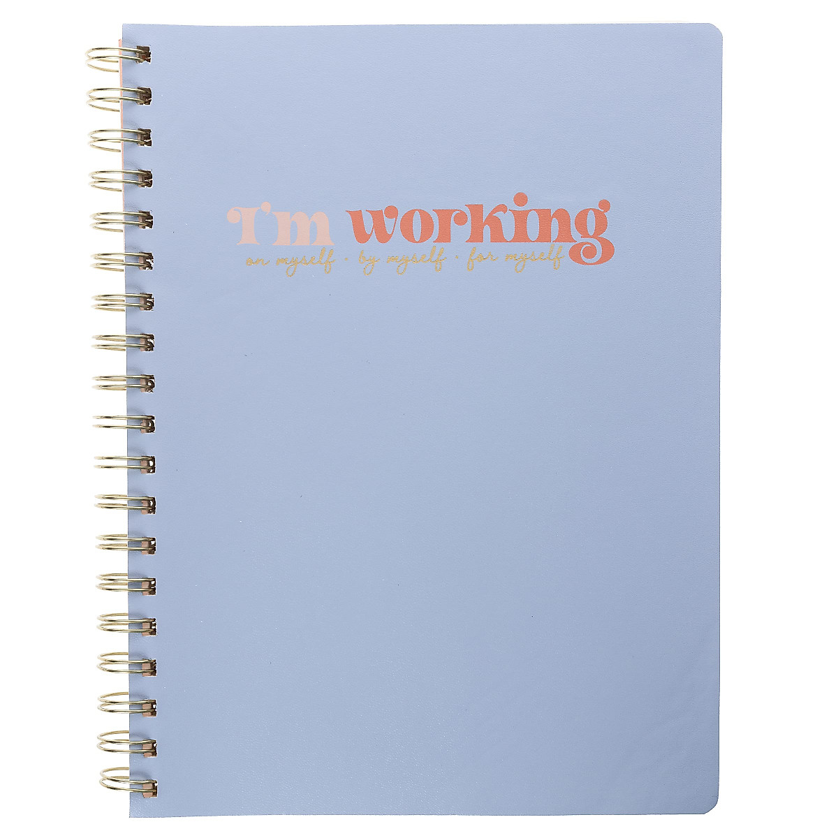 Graphique Vegan Leather Spiral Journal - Working on Myself Design - 192 Lined Pages - Perfect for Taking Notes, Lists and More (8" x 10")