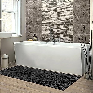 Nailttos Kitchen Runner Rug 2' x 6', Modern Hand Woven Reversible Bohemian Black and White Rug, Machine Washable Kitchen Rug Runner Floor Carpet for Bedroom Bathroom Laundry Living Room