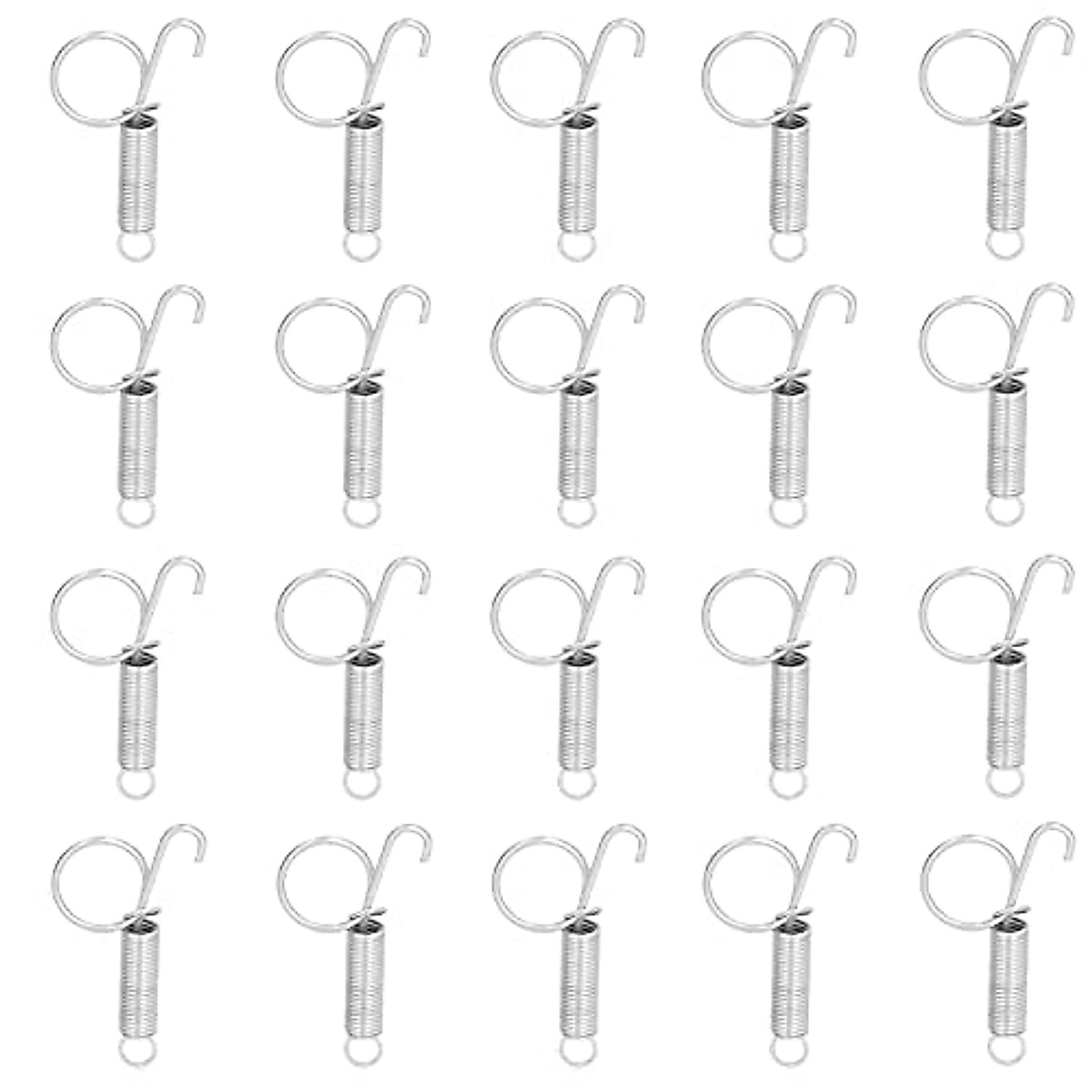 20Pcs Rabbit Cage Door Fixing Plate Metal Finger Spring Lock Hook Multifunctional Cage Door Spring Hook Used to Fix Rabbit Pet Cage Door Farm (Large)