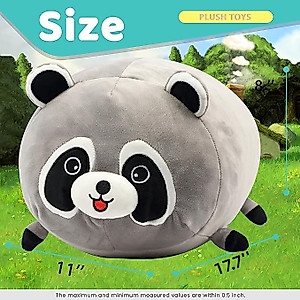 Cuteoy 17.7" Raccoon Stuffed Animal Plush Pillow Soft Comfortable Plushies Large Throw Body Pillow Sleeping Plush Toy for Girls Boys Birthday