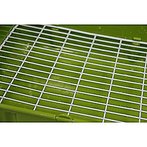 RUBYHOME Rabbit Litter Box Toilet, Plastic Square Cage Box Potty Trainer Corner Litter Bedding Box Pet Pan for Small Animals, Rabbits, Guinea Pigs, Chinchilla, Ferret, Galesaur, 11.4 Inches (Green)