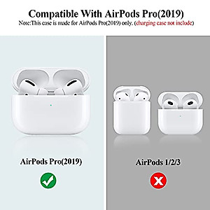 Upgrade Airpods Pro Case Cover with Keychain, Full-Body Protective Case Cover for Airpods Pro 2019,Wireless Charging and Front LED Visible Gold Plated Protective Accessories for Women Men Girl