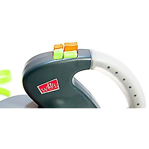 Wigzi Two Dog Retractable Non-Tangling Dog Leash with Innovative Gel Handle - Walk 2 Dogs Up to 50 lbs Each - 10 ft Leads, Small/Medium, Gray