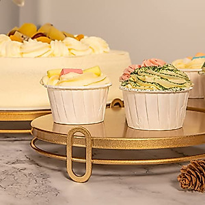 Nelhalt Gold Cake Stand 3 Pcs, Modern Dessert Table Display Set 12 in. L + 10 in. L + 8 in. L x 2 in. H Tiered Cupcake Holder Candy Fruit Plate Decoration for Wedding Birthday Party Celebration