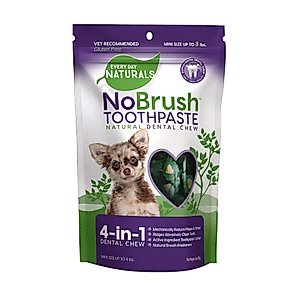 Every Day Naturals Dog Dental Chew, NoBrush Toothpaste for Mini Breeds, 3 oz Bag