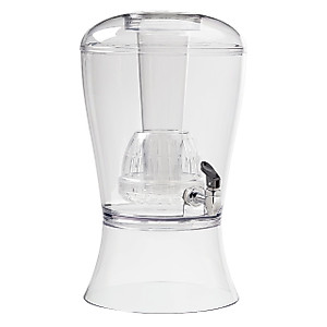 CreativeWare Beverage Dispenser With Ice Cylinder And Fruit Infuser, Clear