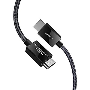 Anker 8K@60Hz HDMI Cable, Ultra High Speed 4K@120Hz 48Gbps 6.6 ft Ultra HD HDMI to HDMI Cord, Support Dynamic HDR, eARC, Dolby Atmos, Compatible with PlayStation 5, Xbox Series X, Samsung TVs and More