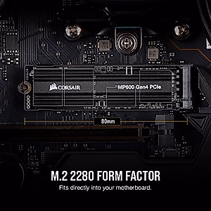 Corsair Force Series MP600 1TB M.2 NVMe PCIe Gen4 2 SSD (Up to 4,950MB/s Sequential Read and 4,000MB/s Sequential Write Speeds, High-density 3D TLC NAND, Up to 1,800TB Written) Black