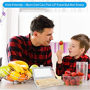 OFCOX Mini Bamboo Forks 4 inch, Cocktail Forks Appetizer Forks, Toothpicks for Appetizer, Disposable Wooden Wood Tiny Small Food Picks for Party Fruit Charcuterie Accessories. 60 PCS