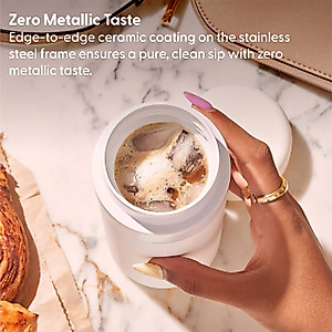 W&P Porter Insulated Bottle 12 oz | Clean Taste Ceramic Coating for Water, Coffee, & Tea | Wide Mouth Vacuum Insulated | Dishwasher Safe, Cream