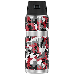 THERMOS Rutgers University OFFICIAL Camo STAINLESS KING Stainless Steel Drink Bottle, Vacuum insulated & Double Wall, 24oz