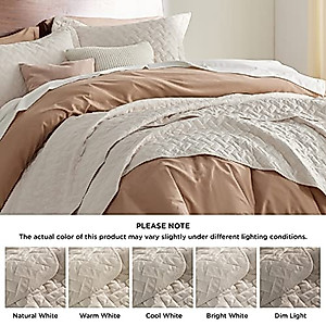 Bedsure Queen Quilt Bedding Set - Lightweight Summer Quilt Full/Queen - Beige Bedspreads Queen Size - Bedding Coverlets for All Seasons (Includes 1 Quilt, 2 Pillow Shams)