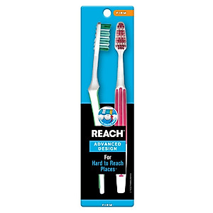 REACH Advanced Design Toothbrushes, Firm, 3 Count - Colors May Vary