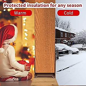 Door Draft Stopper, Cuttable Under Door Seal, Strong Adhesive Draft Stopper for Bottom of Door for Exterior/Interior Doors 39” Length (Brown)