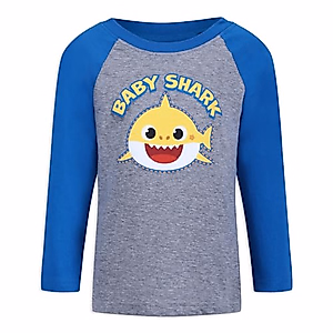 Nickelodeon Baby Shark Boys Long Sleeve Raglan Shirt for Toddlers