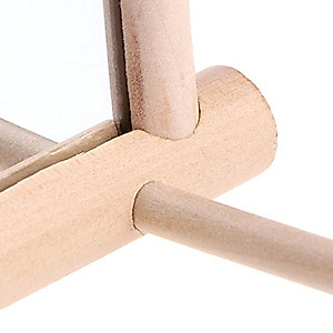 Forgun Pet Bird Mirror Wooden Play Toy with Perch for Parrot Budgies Parakeet Cockatiel Conure Finch Lovebird