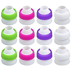 EBLLPA 12 Pack Russian Piping Tip Couplers Cake Decorating Couplers Pipe Tip Couplers for Icing Nozzles, Large