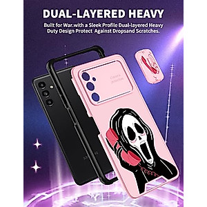 Goocrux for Samsung Galaxy A13 5G Case Skeleton for Women Girls Cute Skull Girly Phone Cover Gothic Design Aesthetic with Slide Camera Cover Funny Cool Cases for Galaxy A13 6.5''